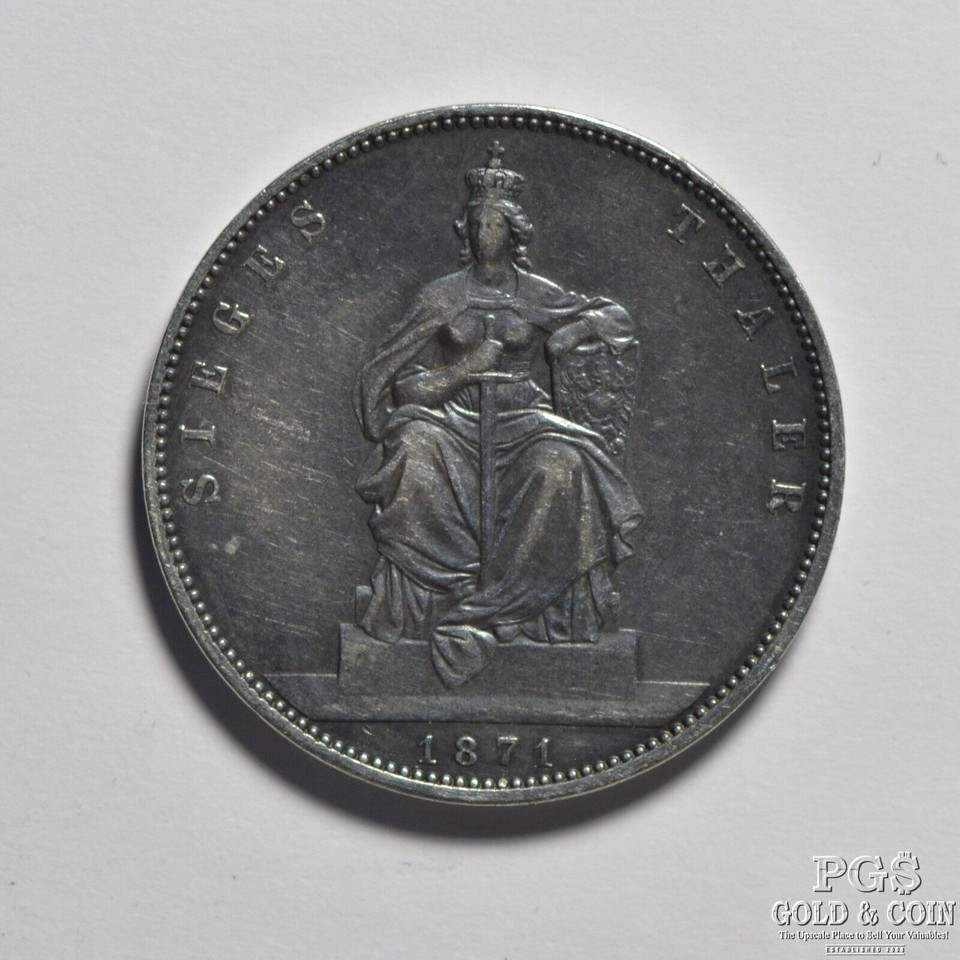 1871 German States "Prussia Victory over France" 3 Marks Silver Coin ...