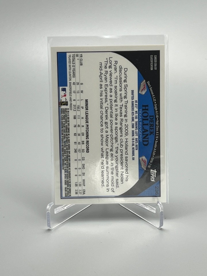2009 Topps Chrome Derek Holland #236 Rookie Auto RC | eBay