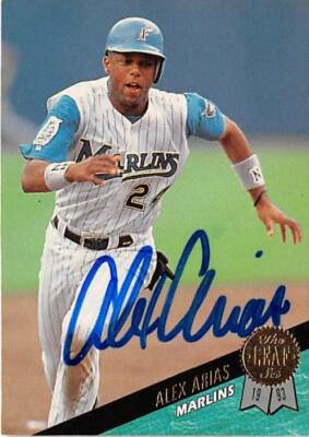 Alex Arias autographed baseball card (Florida Marlins) 1993 Leaf #462 ...