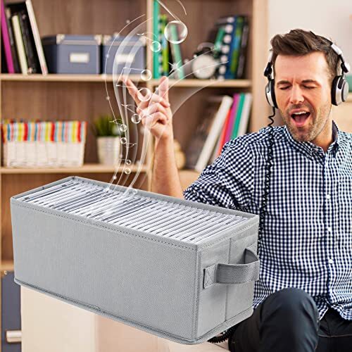 2 Pack CD Storage Box CD Case Container w/ Lids Holds 30 CDs in Full ...