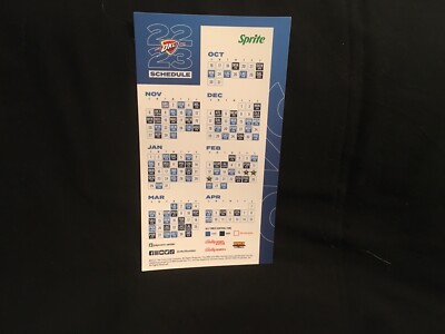 = OKC OKLAHOMA CITY THUNDER 2022-23 SCHEDULE 5'' X 9'' RUBBER MAGNET | eBay