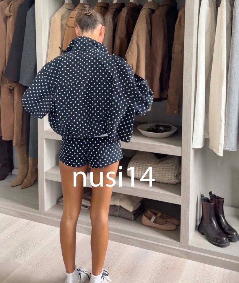 ZARA NEW WOMAN PUFFED POLKA DOT JACKET BLUE WHITE XS-XXL 5247/713/044 ...