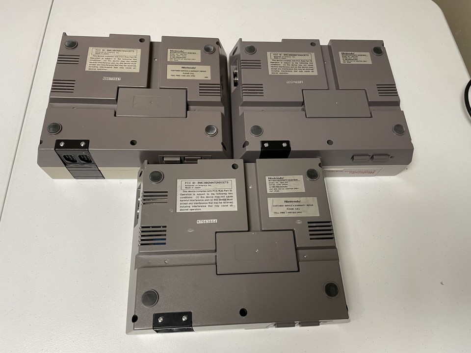 Lot of 3 Nintendo NES Video Game Consoles - For Parts or Repair ...