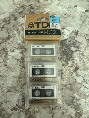 TDK Microcassette MC60 Blank Cassette Tape 60 Minutes 3 Pack, New ...
