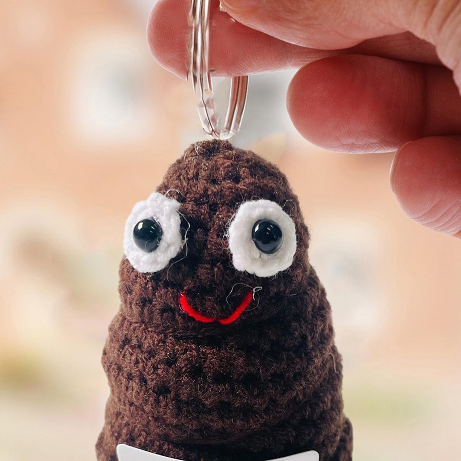 Cute Cartoon Poop Keychain Charm Crochet Doll Keyring Pendant Funny ...