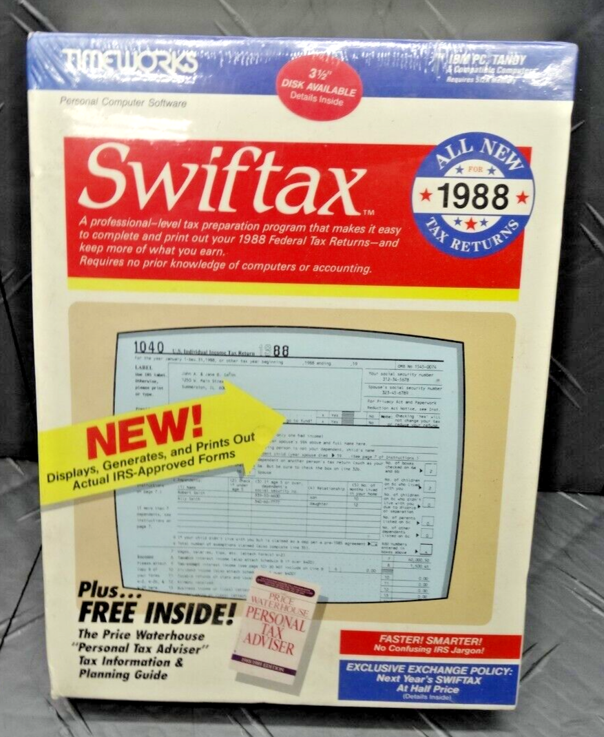 Swiftax Vintage Tax Software Timeworks IBM / PC / Tandy Mainframe Collection | eBay