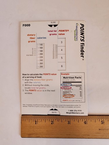 Weight Watchers TurnAround Points Finder/Points Booster Slide ...