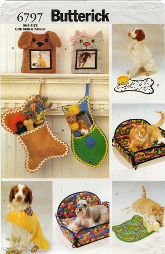Butterick 6797 Dog & Cat Beds, Christmas Stockings, Frames, Placemats ...