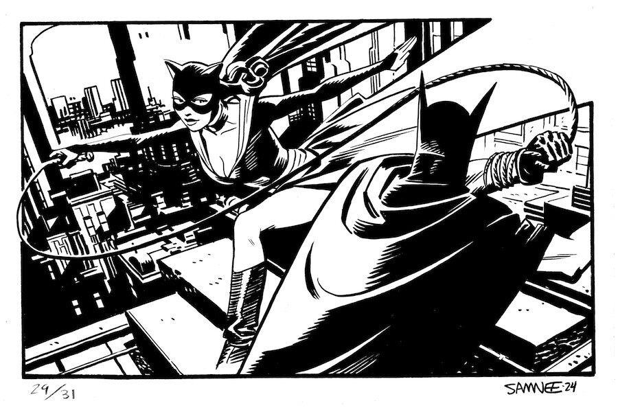 Chris Samnee Batober Sketch Day 29 "DRESS" Catwoman Batman Original Art ...