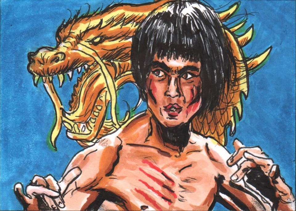 The Green Hornet Bruce Lee Kato 4 CARD PRINTS SET Signed by Matthew ...