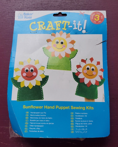 Baker Ross - Craft-it 3 Kit Set - Sunflower Hand Puppet Sewing Kits ...