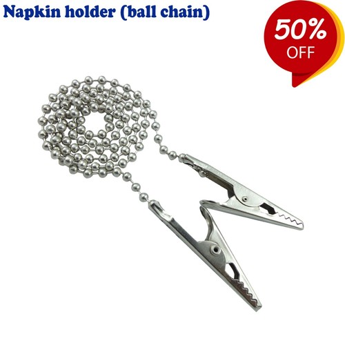 Napkin Holder Ball Chain Clips Handy Sturdy Round Neck, Dental Surgical ...