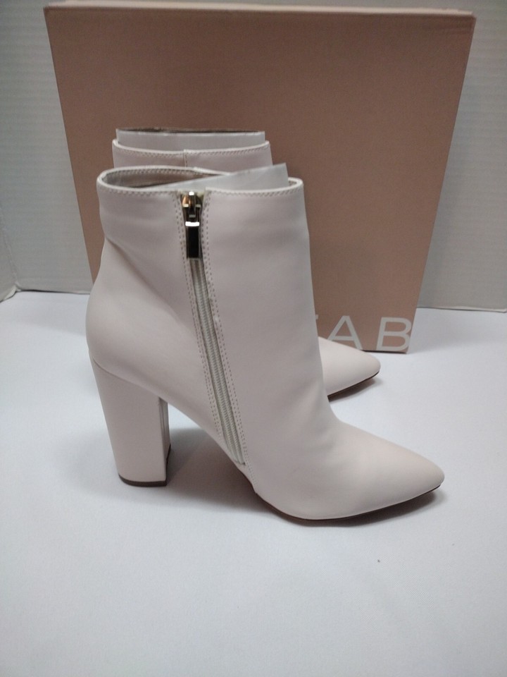 JUSTFAB Booties Rosemund Bone Block Ankle Boots Faux Leather Size: 9 | eBay