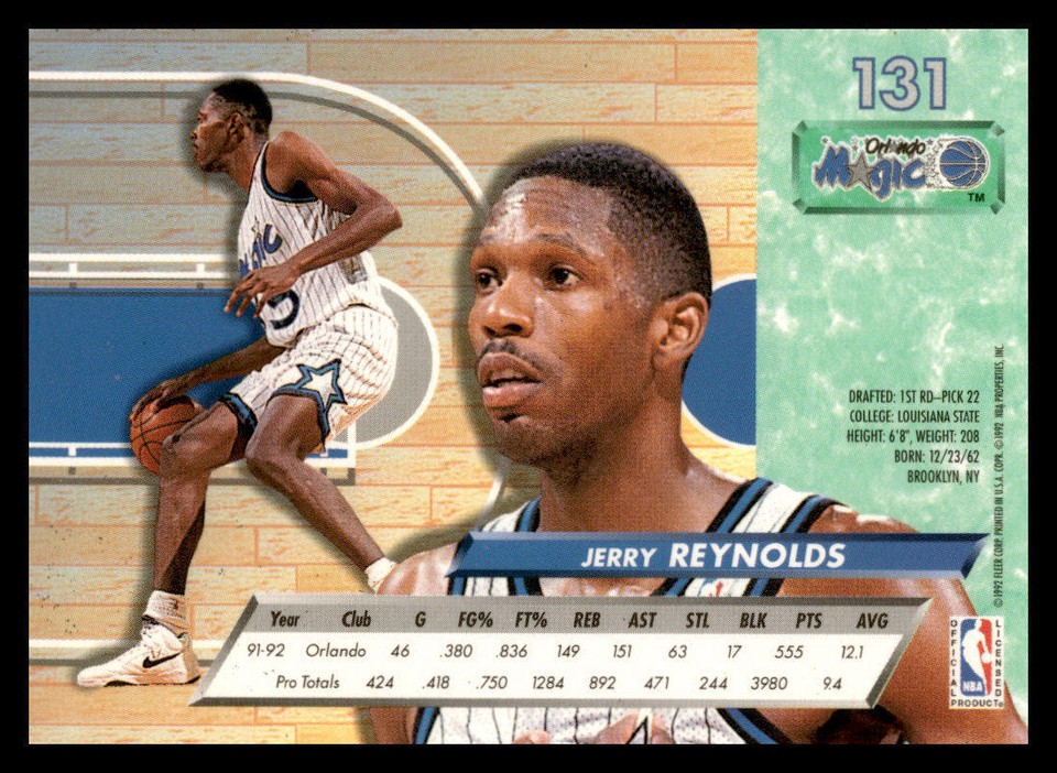 1992-93 Ultra Jerry Reynolds #131 Orlando Magic | eBay