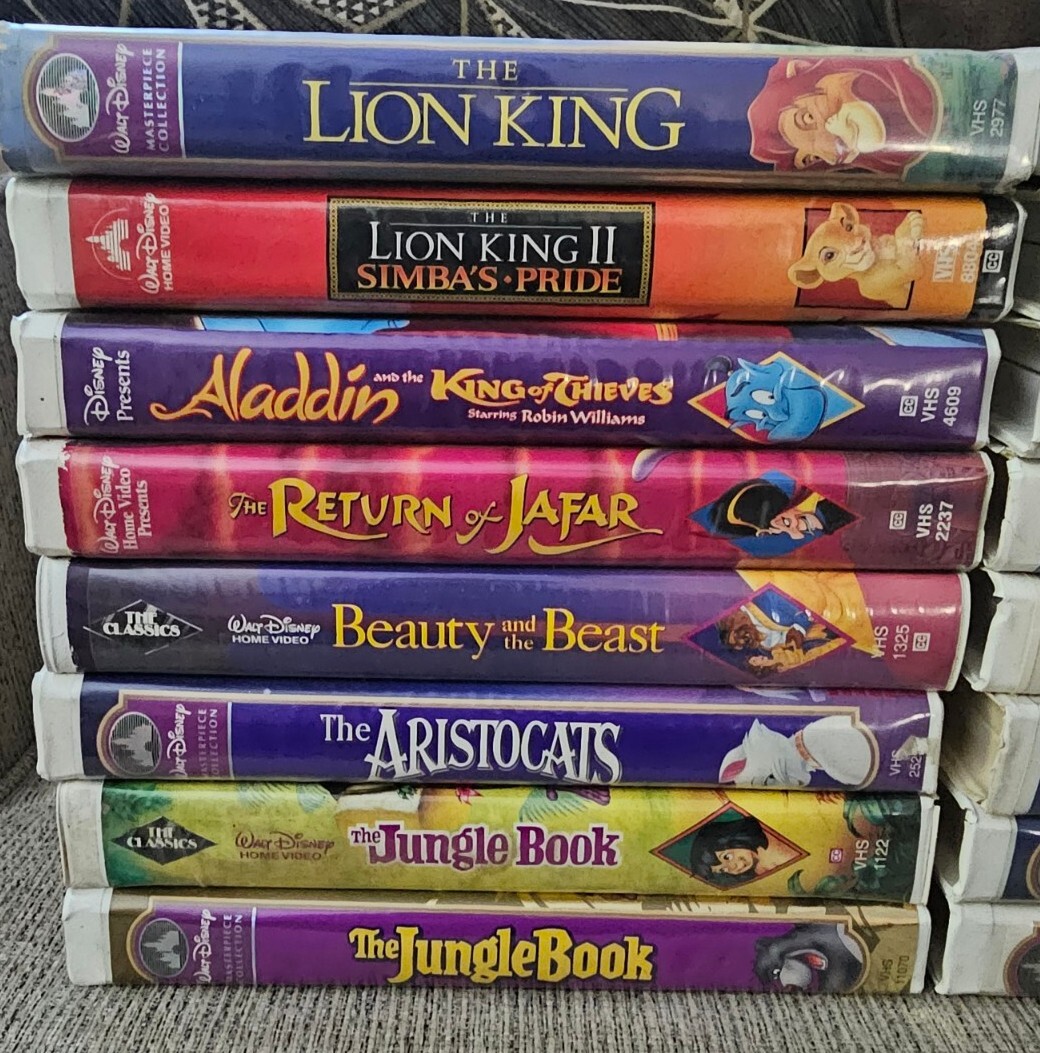 Huge Lot Of 58 Disney Other Assorted Kids Vhs Tapes