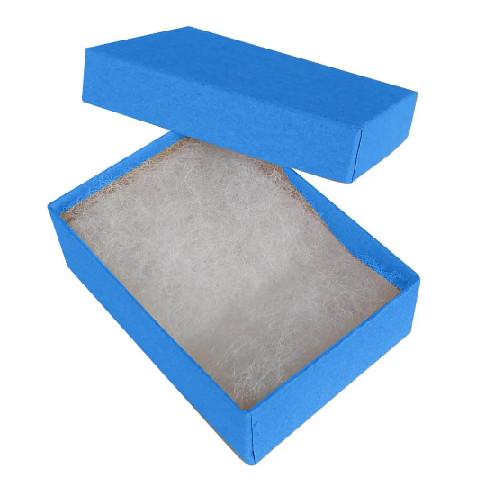 Blue Cotton Fill Jewelry Gift Boxes Cardboard Supplies Display ...