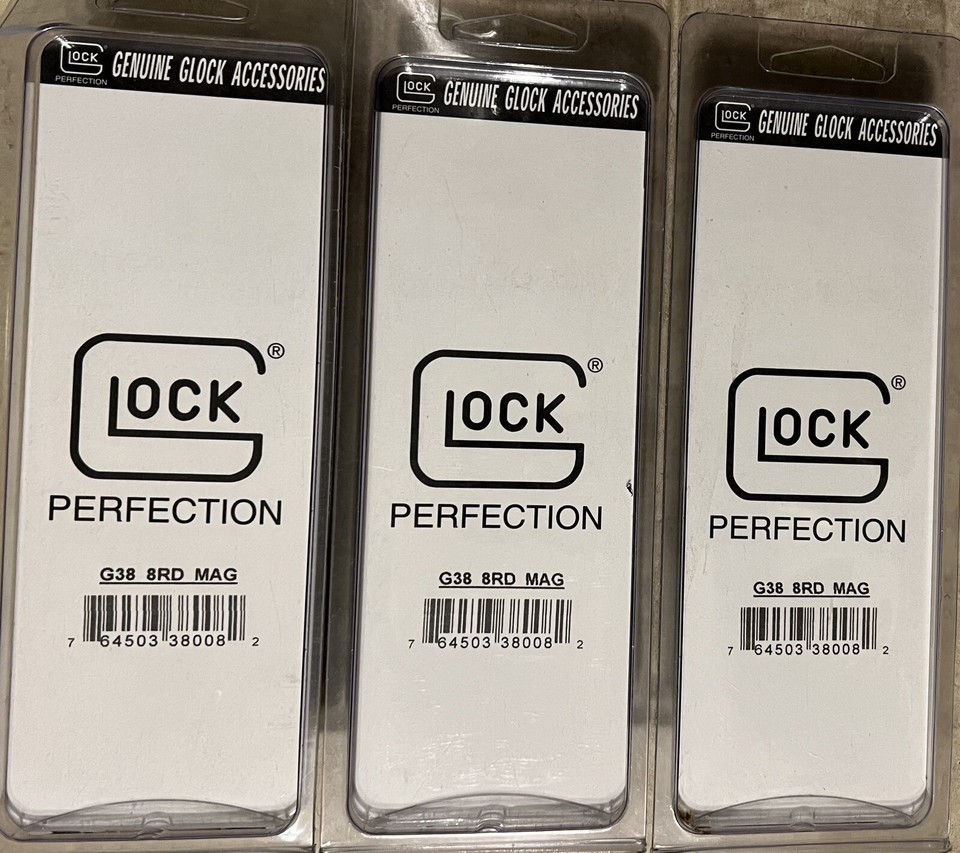 Three Glock 8 Round Magazines For Glock 38 45 GAP Black MF38008. | eBay