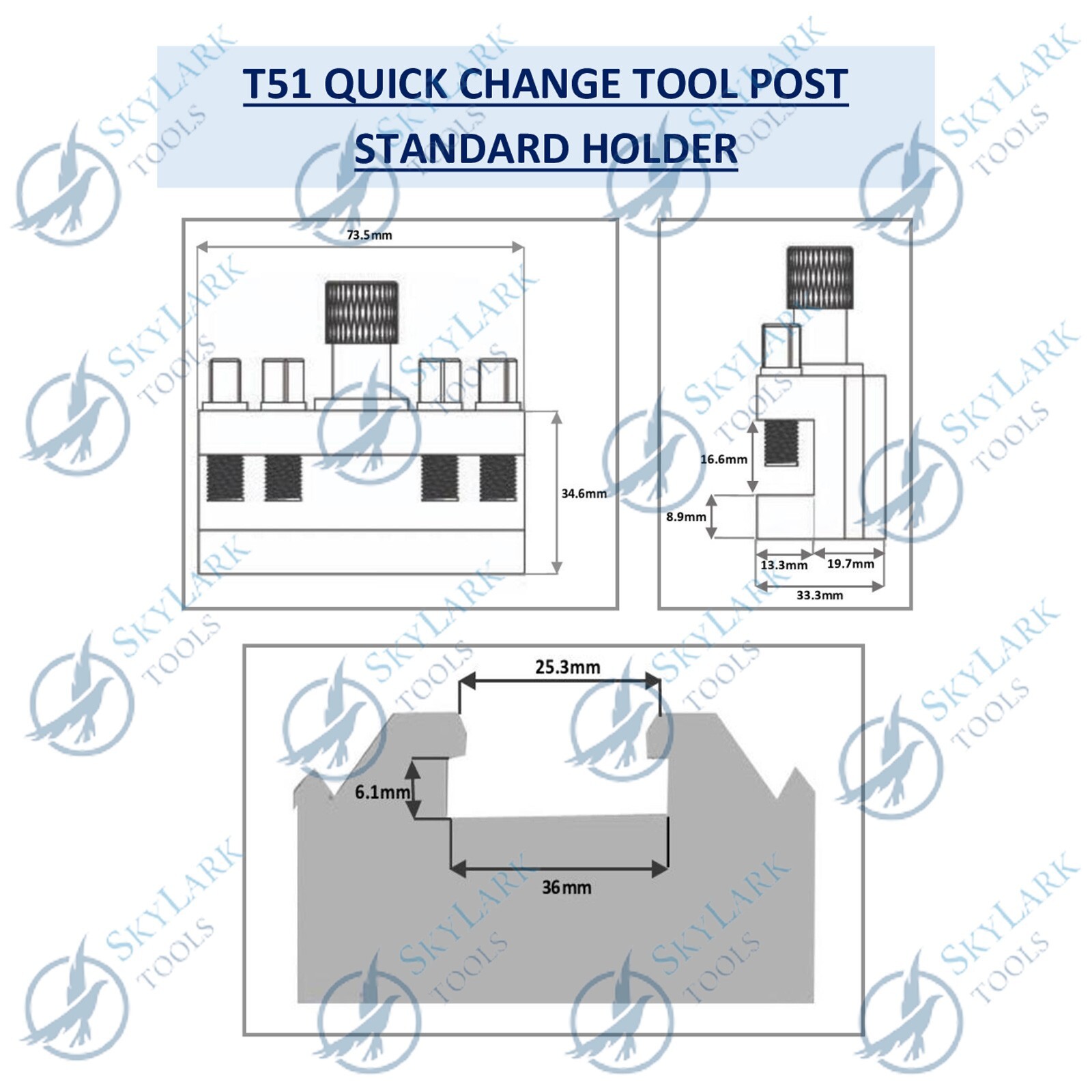 T1 QUICK-CHANGE TOOLPOST HOLDER T51 STANDARD HOLDER | eBay