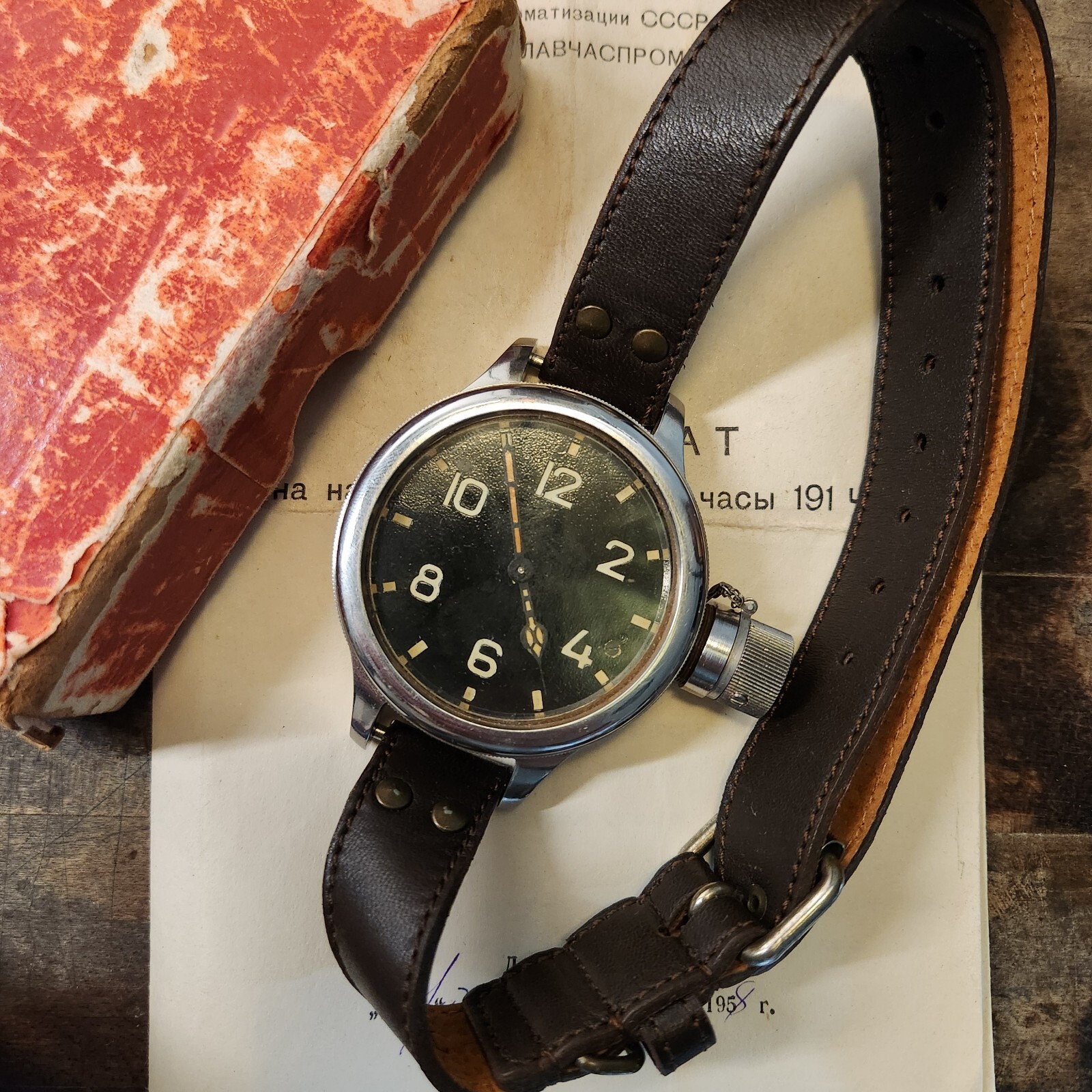 Soviet ZCHZ 1960s 60mm vintage military Pilot Watch U… - Gem