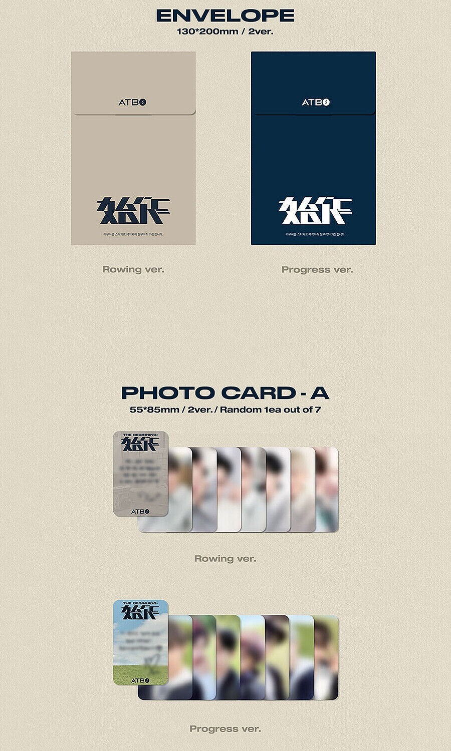 ATBO [THE BEGINNING:始作] Album 2 Ver SET 2CD+2 Foto Buch+8 Karte+2 Pre ...