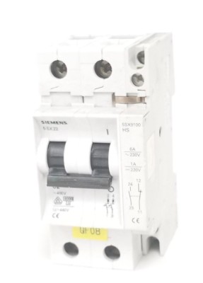 SIEMENS 5SX22C2 CIRCUIT BREAKER 5SX22, 480V AC W/ 5SX9100HS CONTACT ...