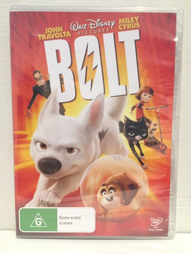 WALT DISNEY ~ BOLT ~ JOHN TRAVOLTA & MILEY CYRUS ~ NEW SEALED PAL ...