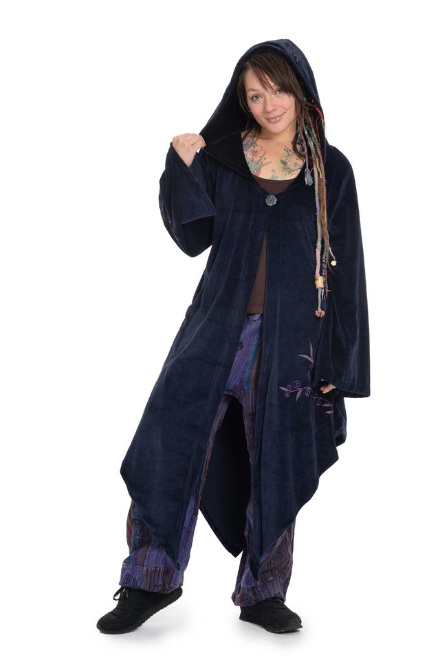 Velvet Faery Goddess Jacket, Boho Goa Psy Trance Coat Plus Size Pagan ...