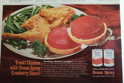1962 Ocean Spray cranberry sauce broiling chicken tonight ad | eBay