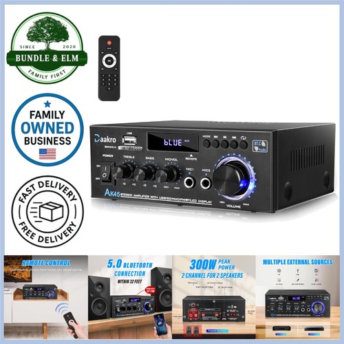 Stereo Audio Amplifier 300W Wireless Bluetooth FM USB SD Home Theater ...