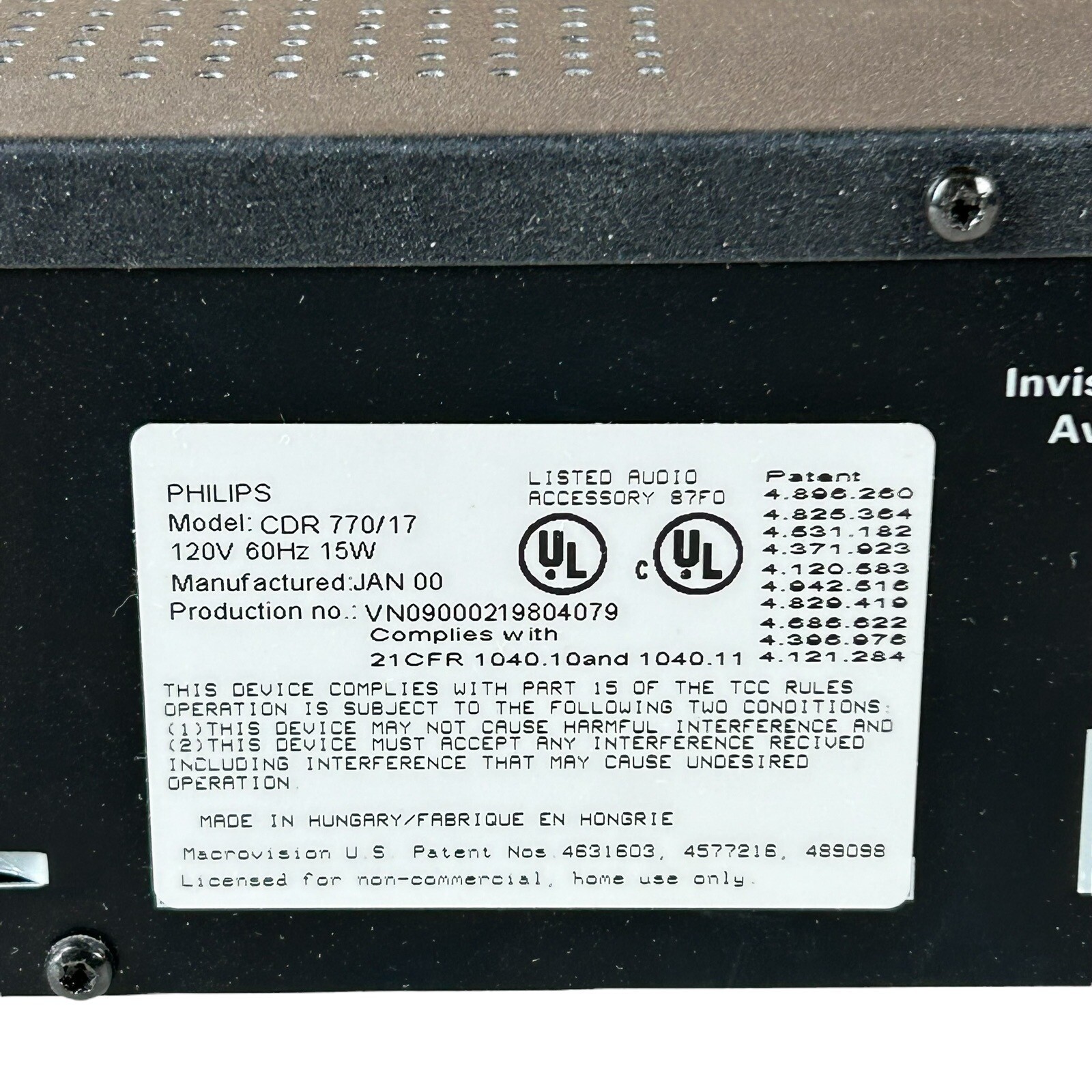 Phillips CD Recorder CD-R Player CDR770 CDR 770 w/ Remote Manual & Box ...