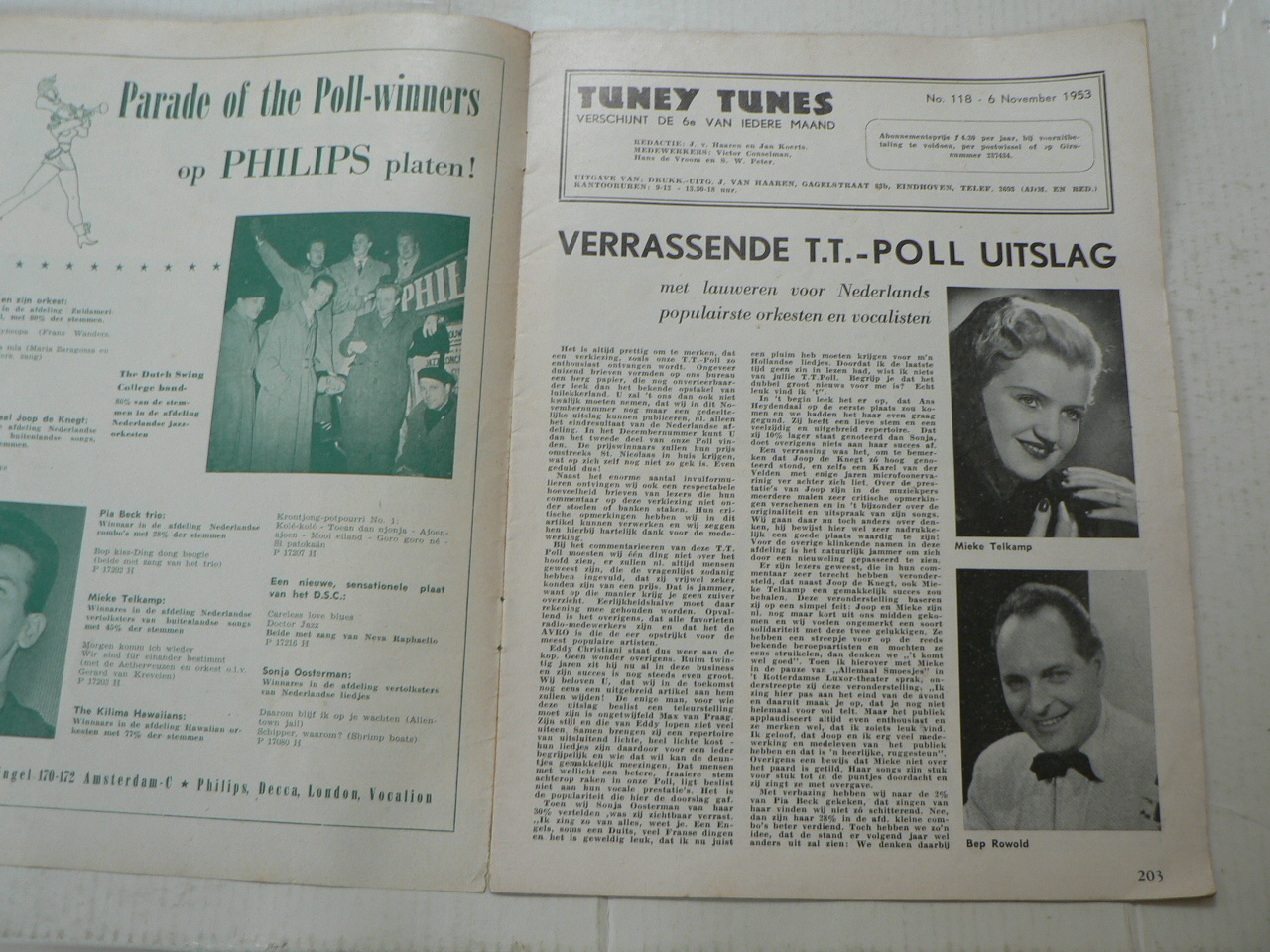 1953 NO 118 TUNEY TUNES MUSIC EDDIE CHRISTIANI COVER,JOS CLEBER AVRO ...