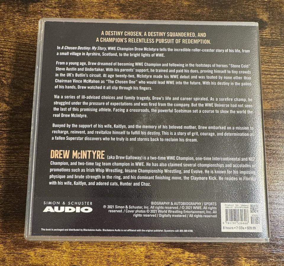 A Chosen Destiny:My Story~Audiobook By Drew McIntyre~Read By The Author ...