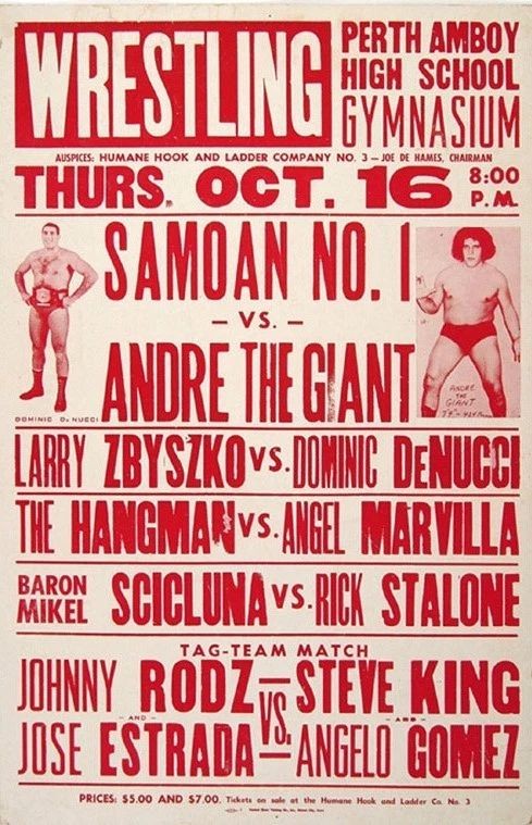 Samoan No. 1 Vs Andre The Giant Poster Photo Wrestling Picture Wwf 8x10 ...