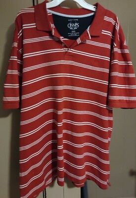 Chaps Burgundy Striped Polo 2XL | eBay