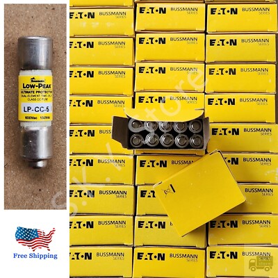 Lot of 10 Pieces NEW Bussmann LP-CC-5 LOW-PEAK Time-Delay CLASS CC Fuse ...