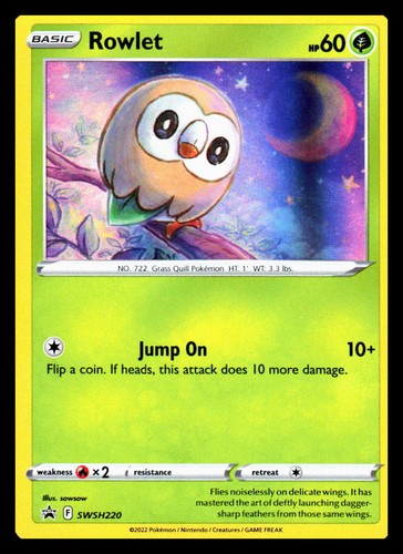 Rowlet SWSH220 Holo 2022 Pokemon Black Star Promos LP | eBay