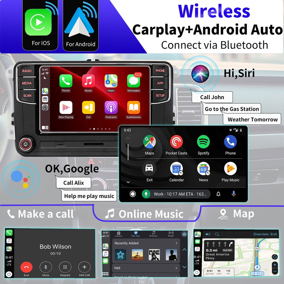 Car Stereo RCD360 PRO3 RCD330 Wireless Carplay AndroidAuto BT for VW ...