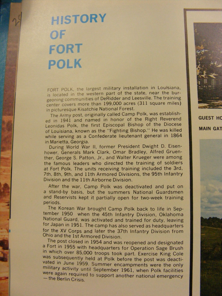 1974 US Army Training Center Fort Polk LA Comp. A. 4th BN 1st BDE ...