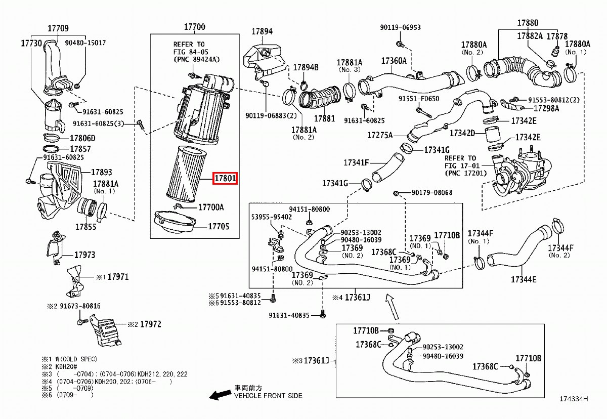 Genuine Toyota Hiace KDH212 KDH202 KDH200 2KD 2.5 Diesel Engine Air ...