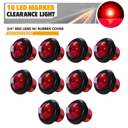 10 PACK Waterproof Red 2 LED Bullet Marker Light for Trailer Truck ...