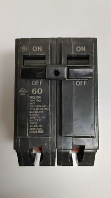 GE General Electric THQL2160 60-Amp 2-Pole 120/240VAC Breaker ...