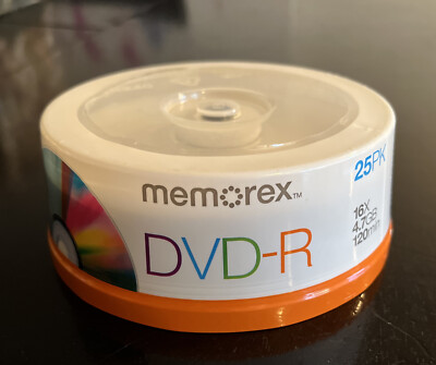 Memorex DVD-R 25 PACK 4.7GB, 16X, 120min New Sealed | eBay