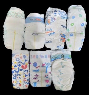 7 samples of size 7 Size 8 baby diapers drypers XXL Pingo Verybabe XXL ...