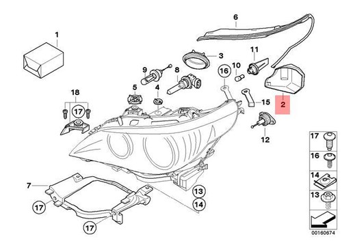 Genuine BMW E60 E60N E61N Sedan Covering Cap Low Beam Left OEM ...