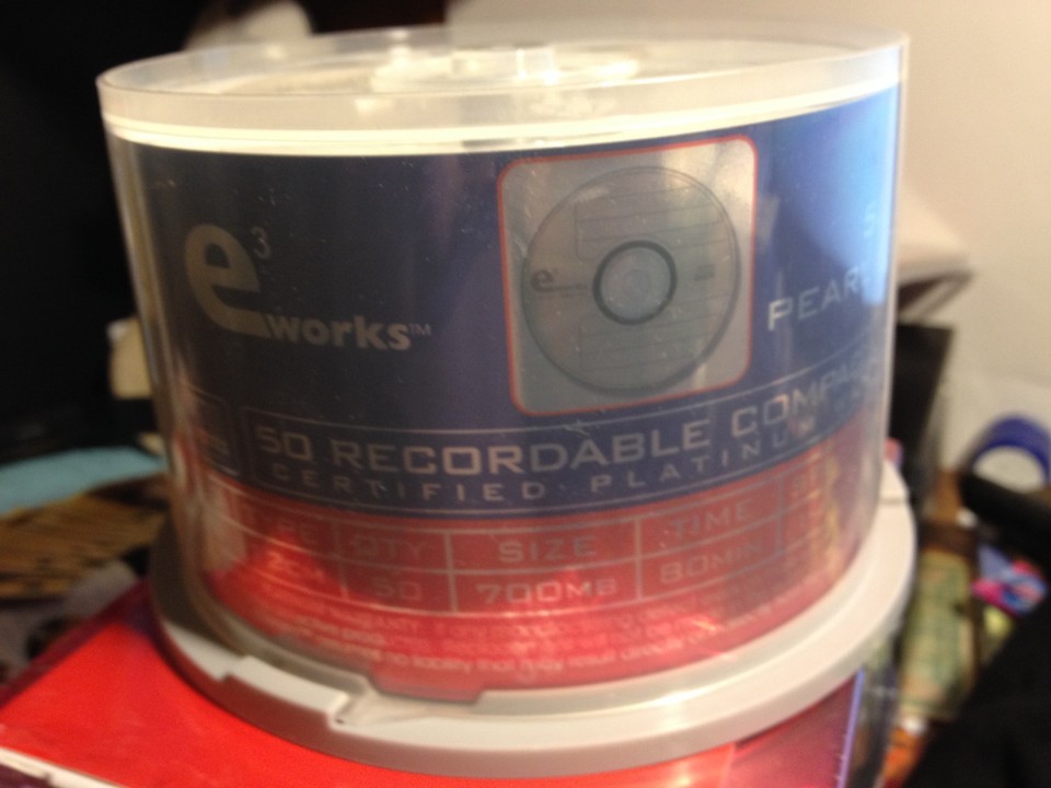 50 Pack E3 WORKS CD-R 80min 700mb. PEARL WHITE "FREE SHIPPING" | eBay