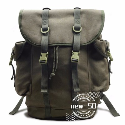 German Mountain Backpack Canvas Bag Outdoor Large Capacity Green 35L ...