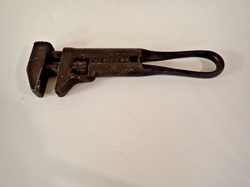 Antique vintage 8 1/2 Deering Adjustable Monkey Wrench Patent. sept. 7 ...