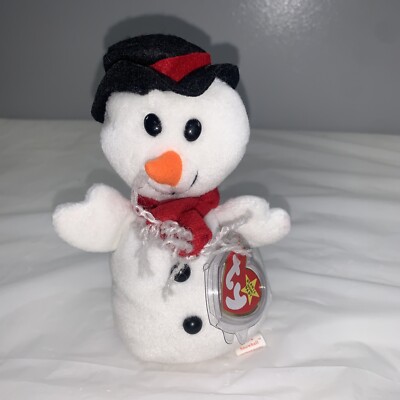 Ty Snowball 1997 Snowman Bear 4 Th Gen PVC 7 Beanie Baby MWMT ...