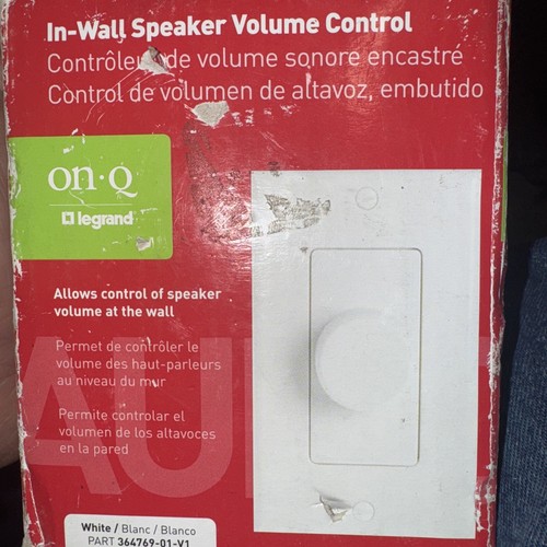 On-Q Legrand In-Wall Speaker Volume Control White Part 364769-01 V1 ...