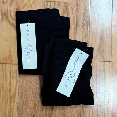 Rhonda Shear High Waist Cotton Control Leggings Black Seamless Pants ...